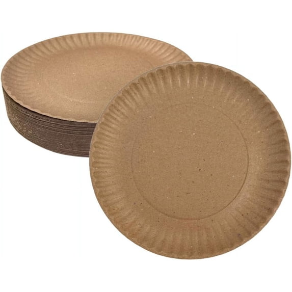 EcoQuality Disposable Kraft 6-Inch Paper Plates Uncoated Small ...