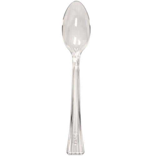 EcoQuality Disposable Plastic Clear Teaspoon - Great for Soups, Kitchen ...