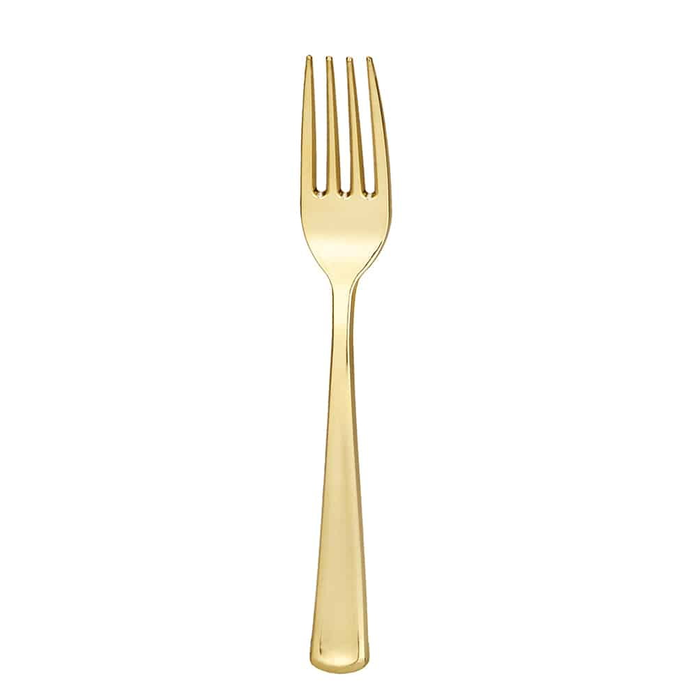 EcoQuality Disposable Polished Gold Fork Bag - Great for Party, Soups ...