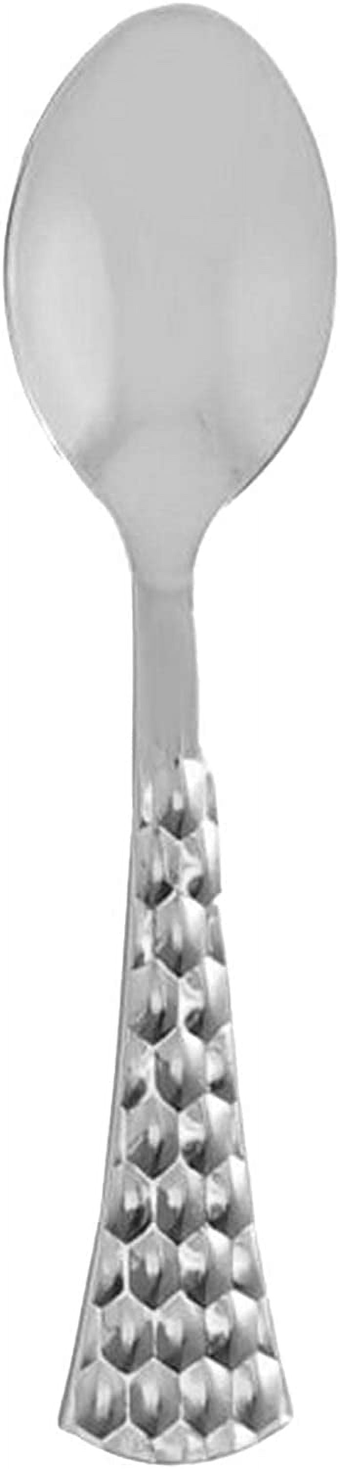 EcoQuality Hammered Disposable Plastic Tea Spoon - Heavy Weight Plastic ...