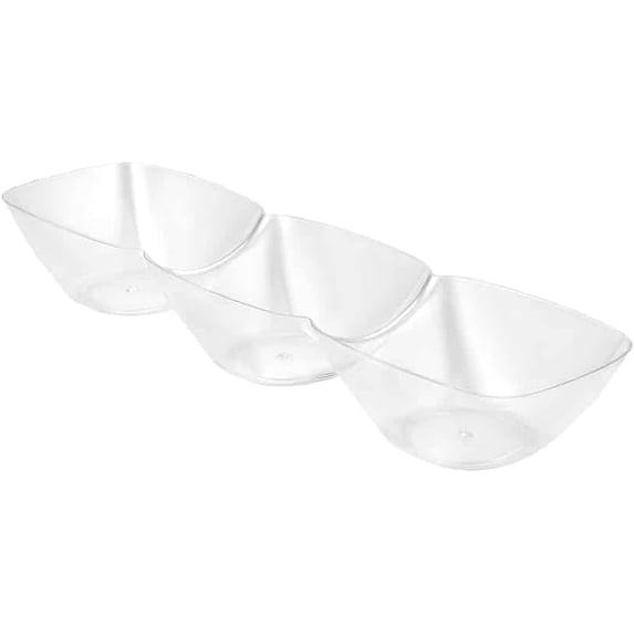 EcoQuality Mini Clear 3 Compartment Plastic Dip Dish – Disposable Sauce ...