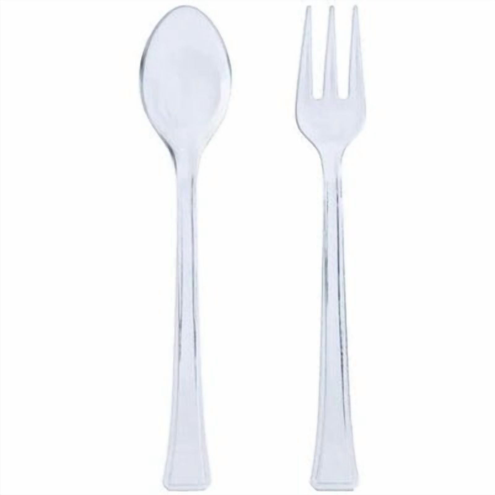 EcoQuality Mini Clear Utensils Combo Set, Plastic Fork and Spoon ...