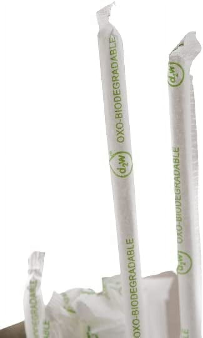 EcoQuality Oxo-Biodegradable Clear Disposable Drinking Straws 7.75 inch ...