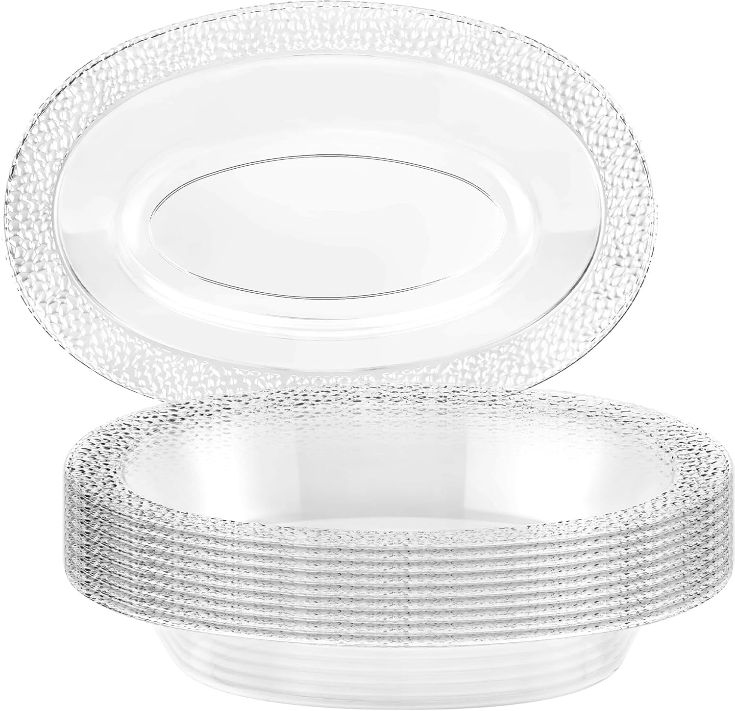 EcoQuality Pebbled 7oz Clear Oval Bowl – Disposable, Durable, and ...