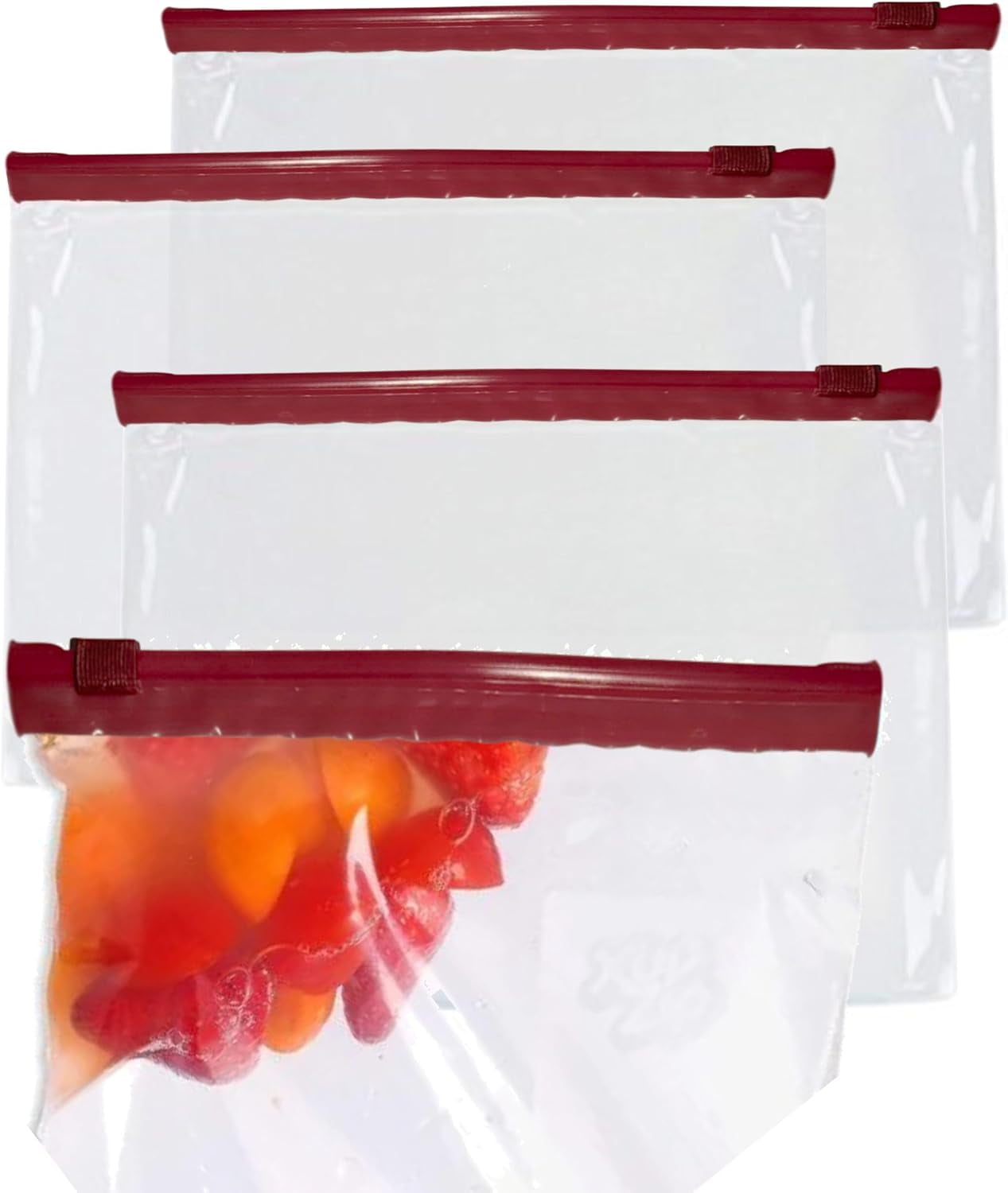 EcoQuality Quart Size Food Storage BPA Free Zipper Slider Bags 8 x 7 ...