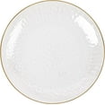 EcoQuality Round Clear Plastic Dinner Plates with Gold Rim, 10 ...