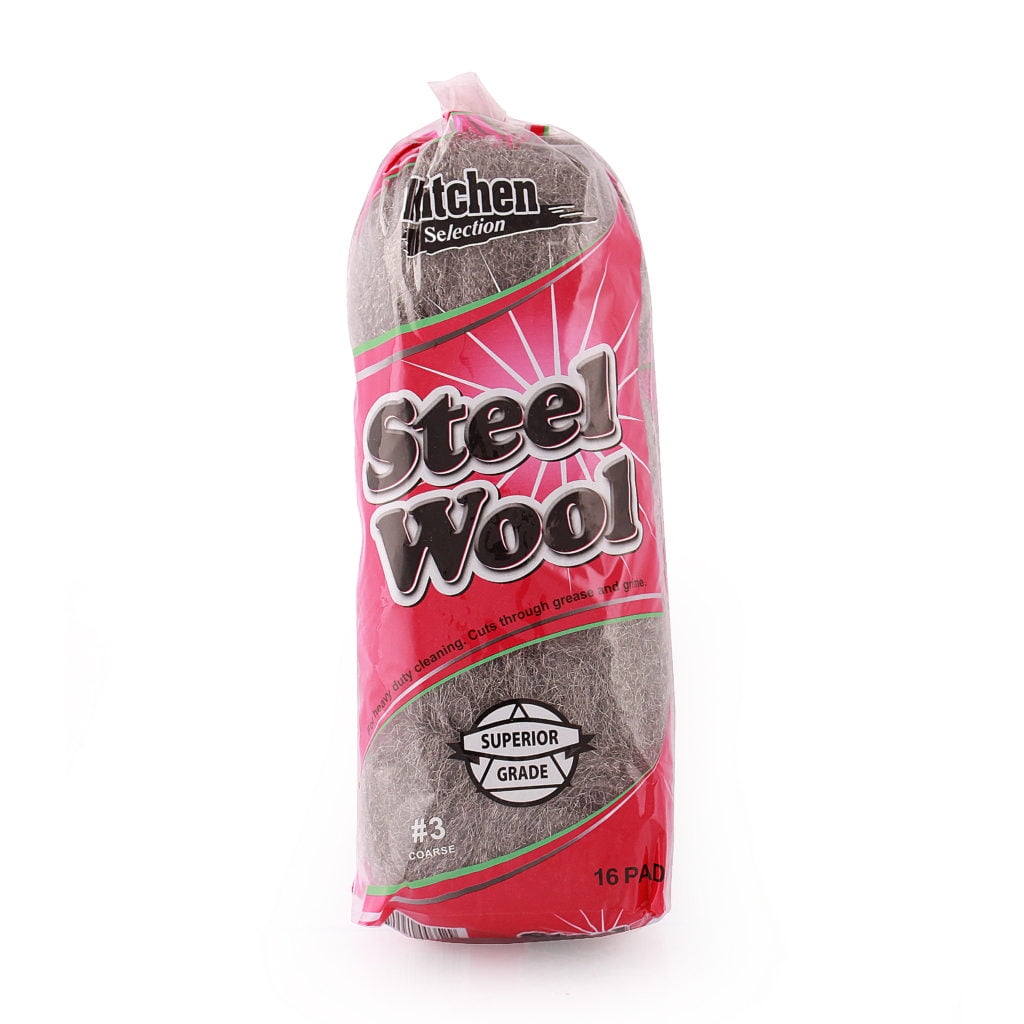 EcoQuality Steel Wool #3 Medium Coarse Sponges Heavy Duty Scrub Sponge ...