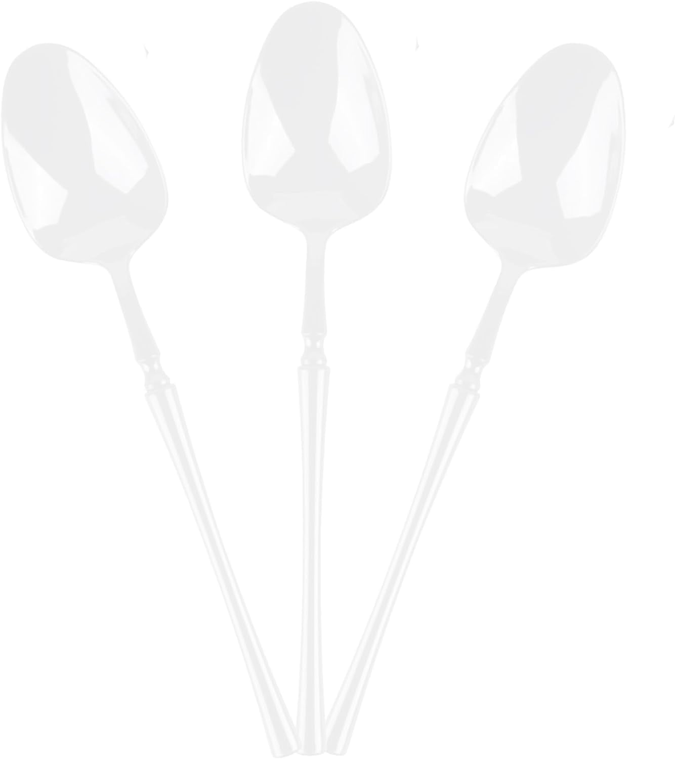EcoQuality White Disposable Plastic Soup Spoons - Heavy Weight Plastic ...