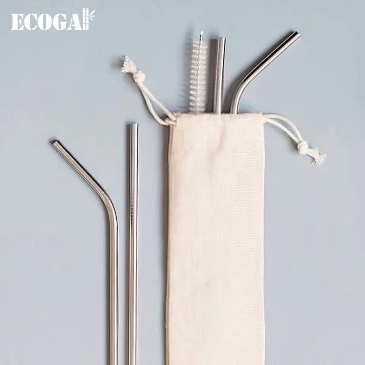 EcoSip Stainless Steel Straw Set - Walmart.com