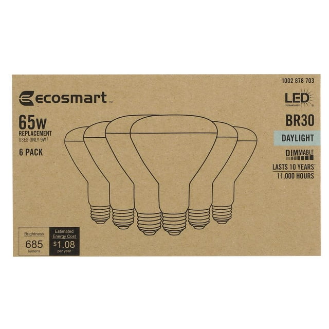EcoSmart Indoor Flood Light - 65W Equivalent BR30 Dimmable LED Bulb ...