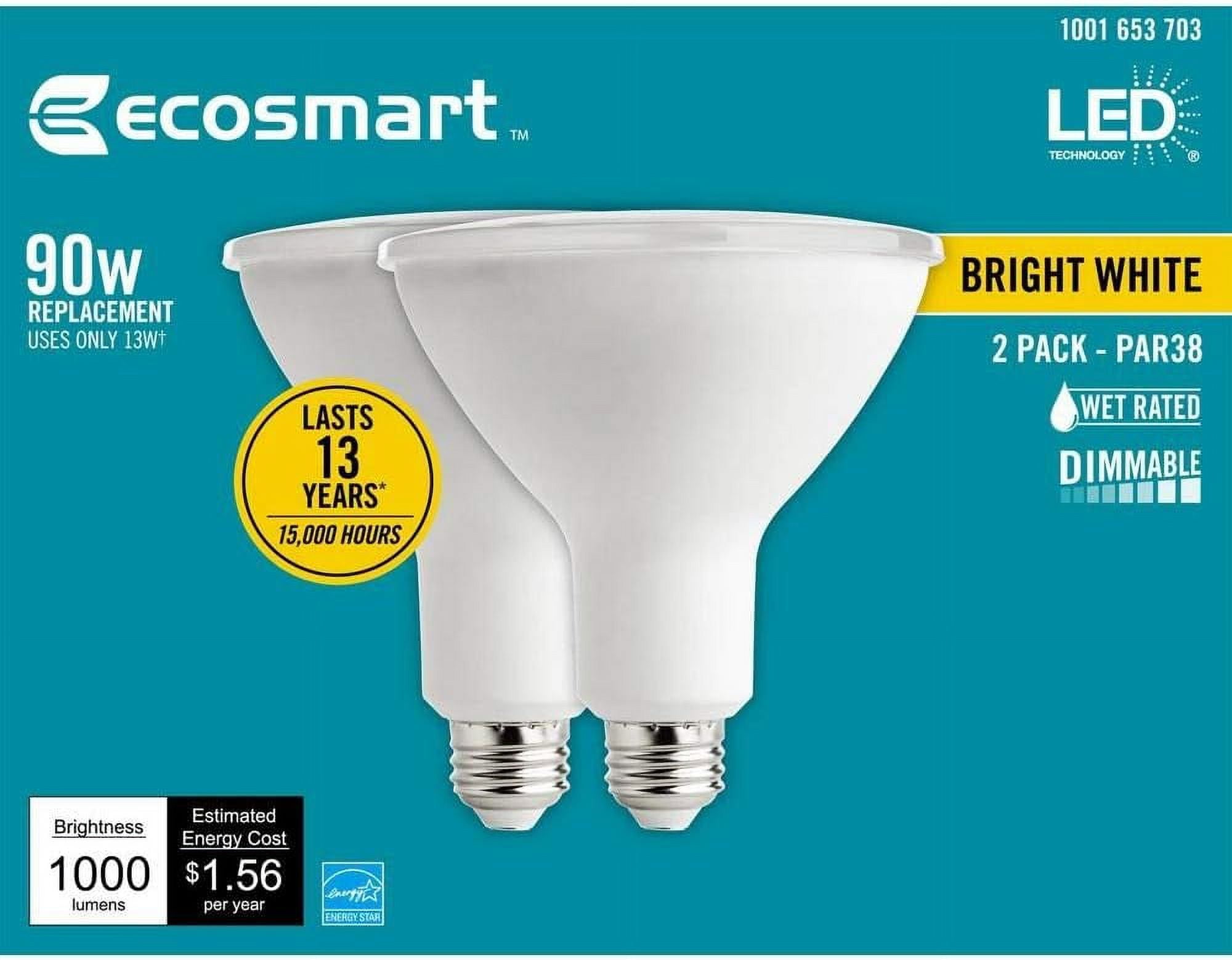 EcoSmart 90-Watt Equivalent LED Flood Light Bulb Non-Incandescent ...