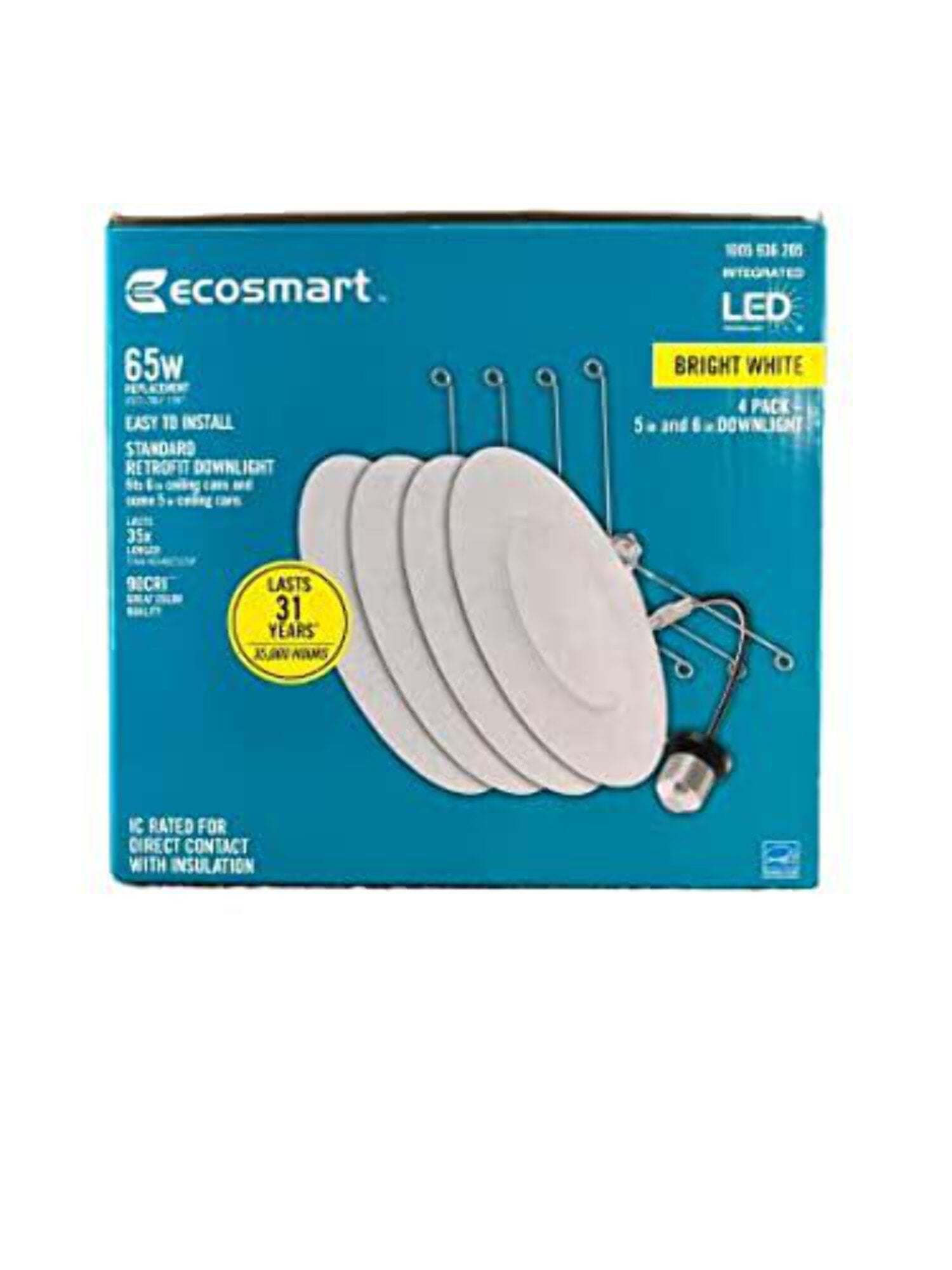 EcoSmart Retrofit 6 in. Canless Matte White LED Recessed Light Baffle ...