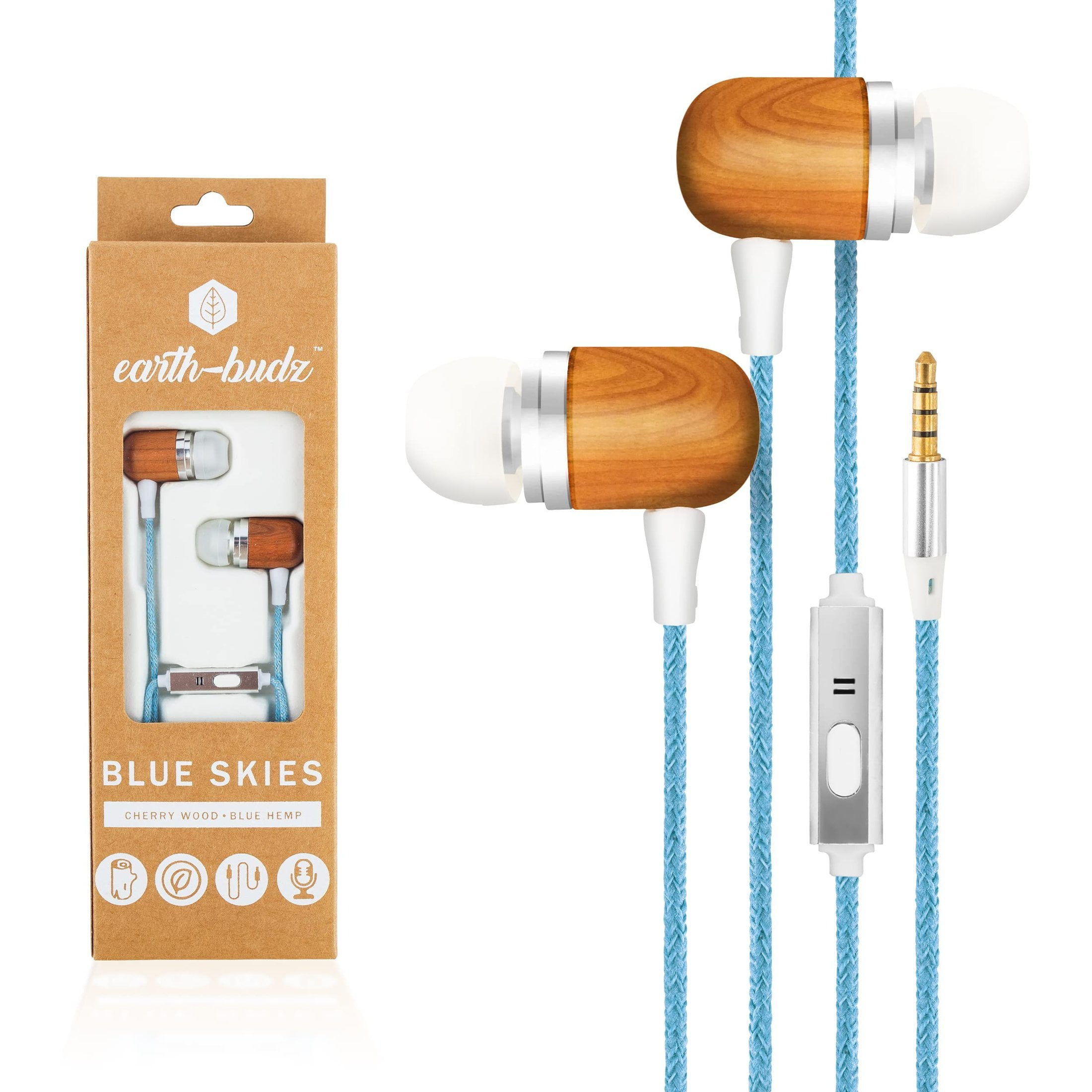 EcoSound Natural Wood Noise-Isolating Earbuds with Microphone - Walmart.com