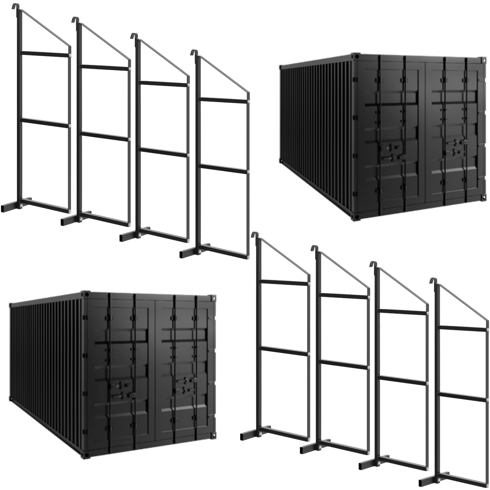 EcoSummer 2-Pack Shipping Container Shelving Brackets, 3-Tier Heavy ...
