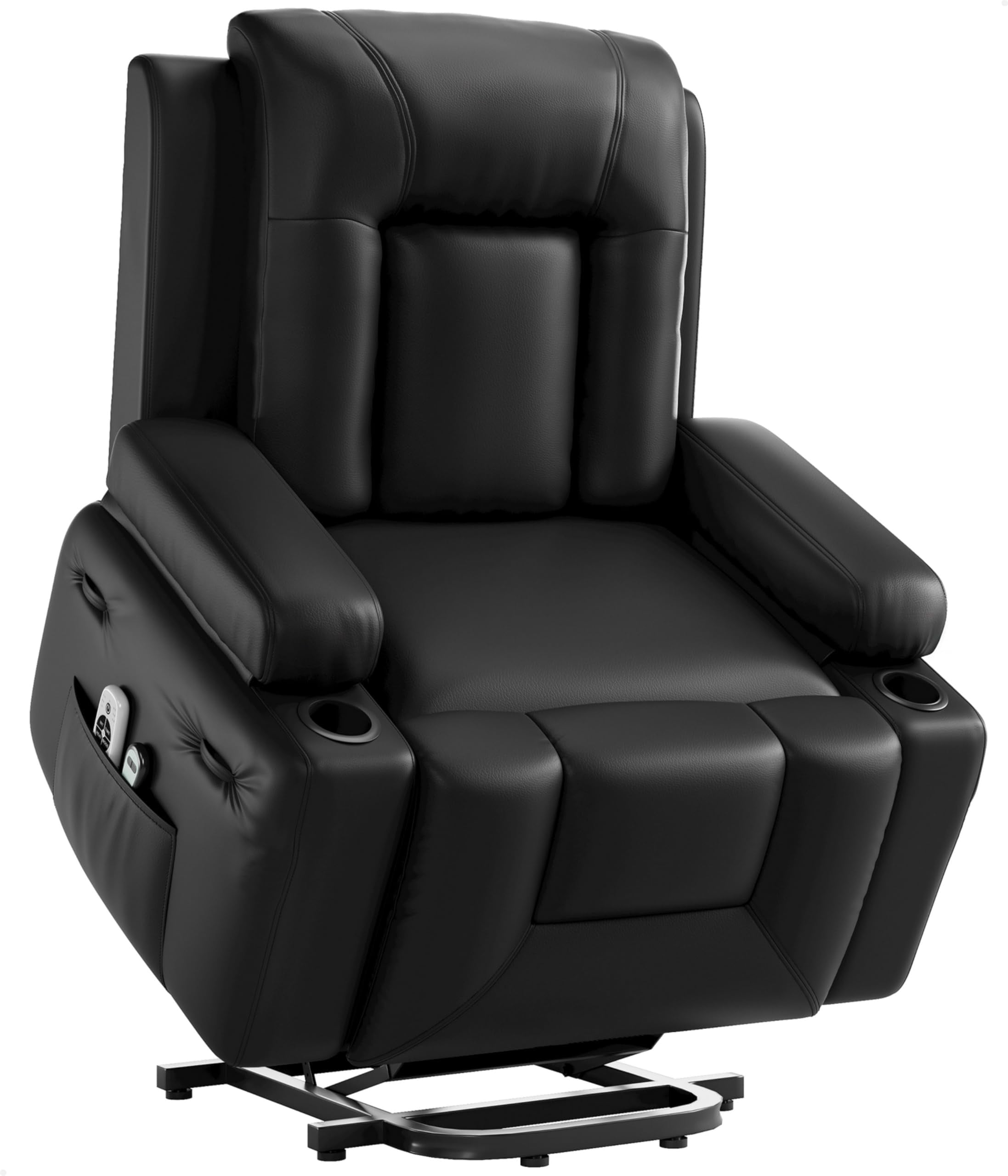 EcoSummer Power Lift Recliner Chair with Heat & Massage – PU Leather ...