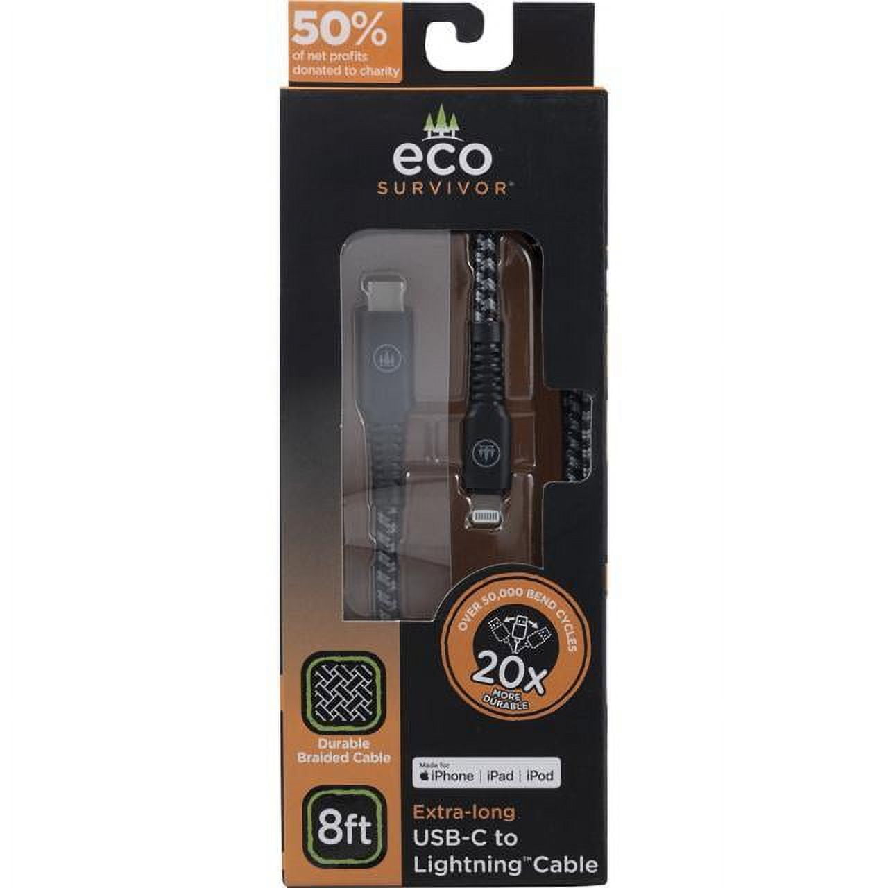EcoSurvivor 64778 USB-C to Lightning 8 ft. Cable - Walmart Business ...