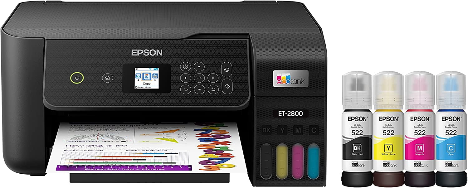 EcoTank ET-2800 Wireless Color All-in-One Inkjet Printer with Supertank ...