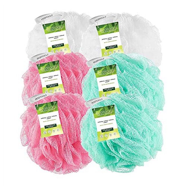 EcoTools Exfoliating EcoPouf Bath Sponges, Rich Lather, Recycled ...