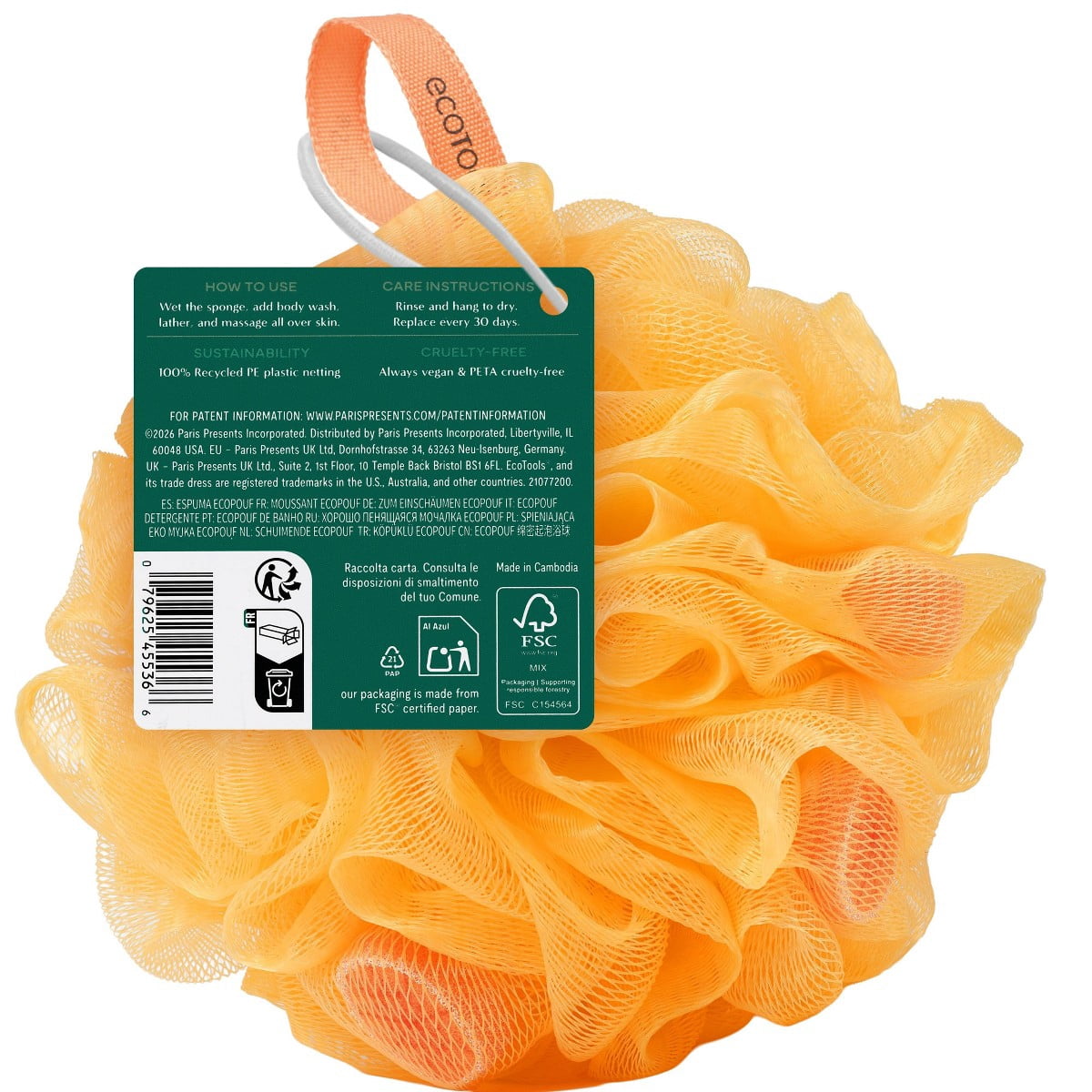 EcoTools Fruit Pouf Bath Sponge - Orange - Walmart.com