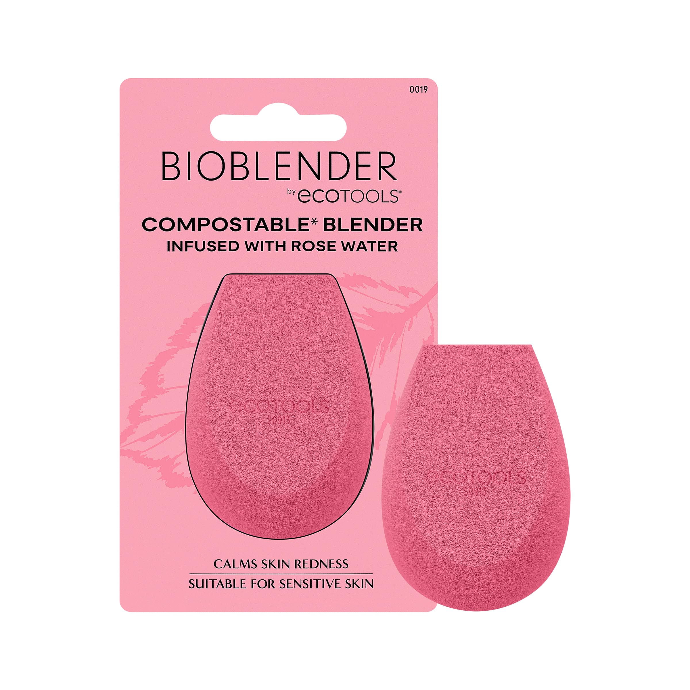 EcoTools Rose Water Bioblender, IFF17 Compostable Makeup Blending Sponge, For Liquid & Cream ...