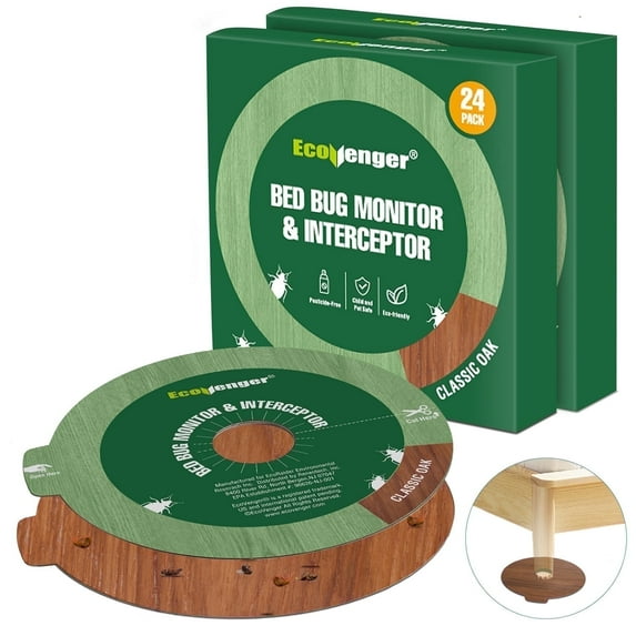 EcoVenger Bed Bug Traps, Bed Bug Prevention Under Bed Legs, Classic Oak ...