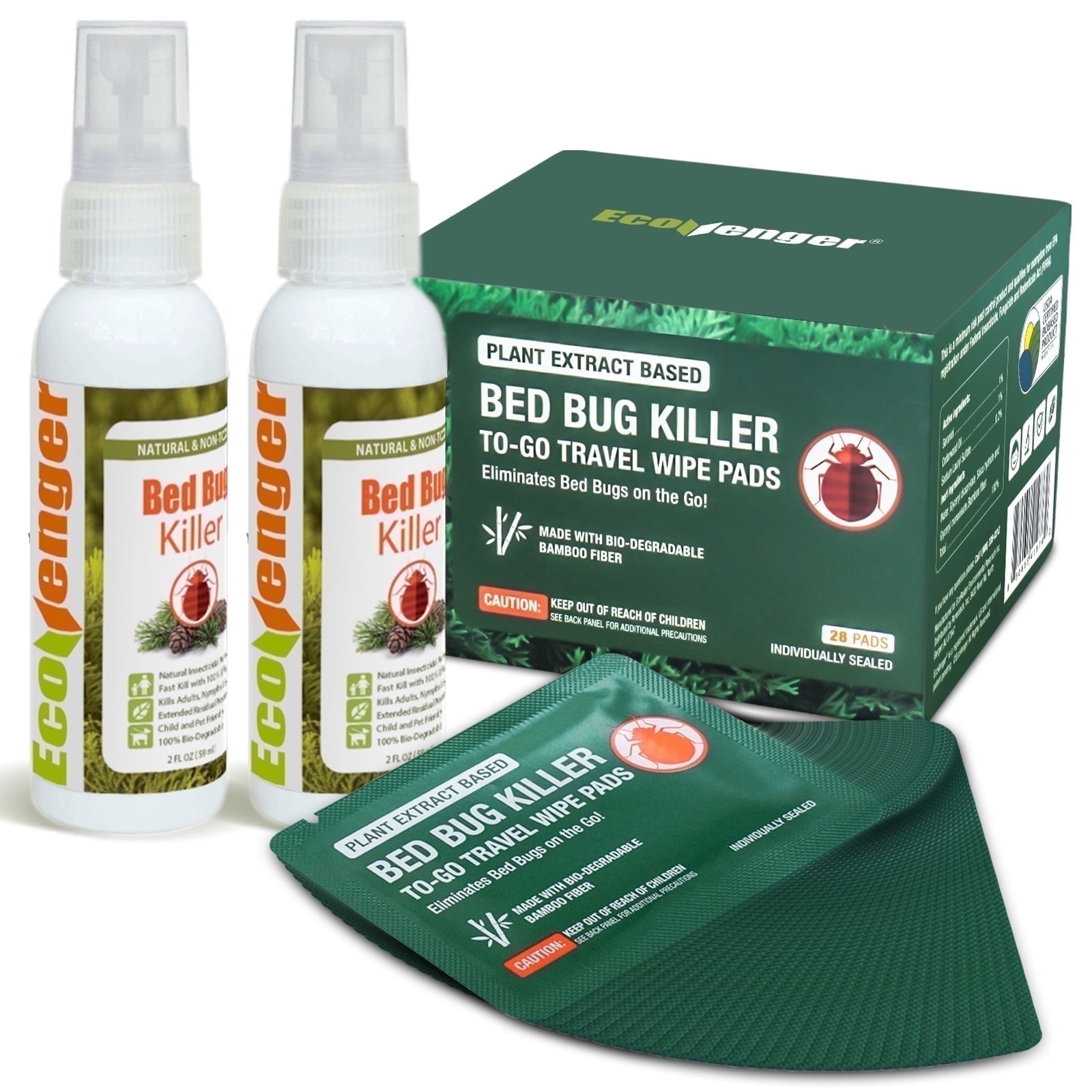 EcoVenger Travel & Home Protection Duo – Bed Bug Killer (2oz x 2) & Bed ...