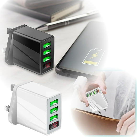 EcoVerve 3 Port USB Travel Power Adapter Global Mobile Phone Charger US ...