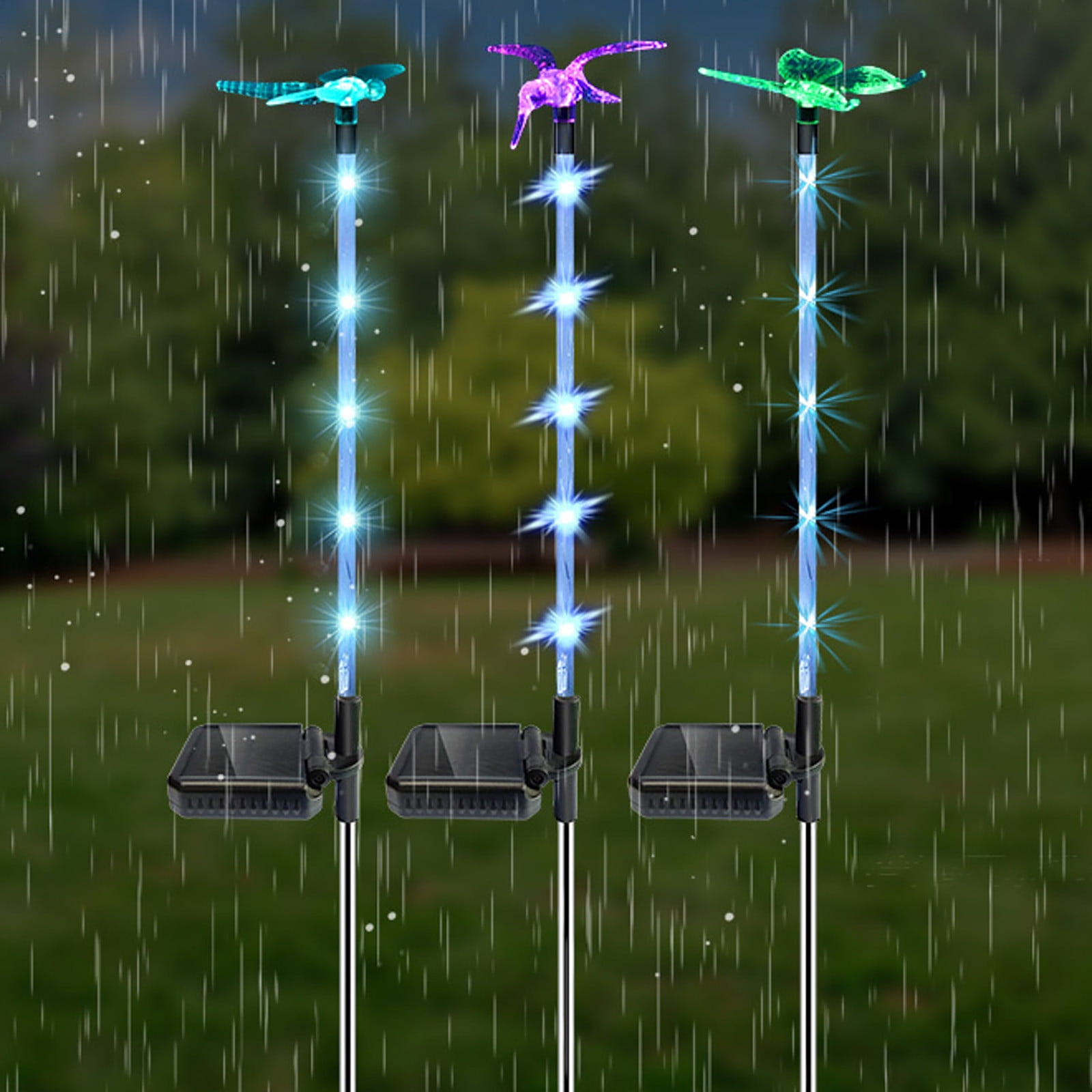 EcoVerve 3PCS Solar Grassland Light Acrylic Ground Lamp Colorful Garden ...