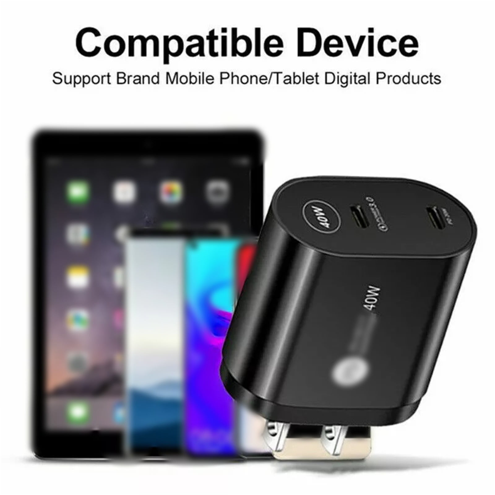 EcoVerve 40W Fast Charger Block USB Type C Wall Power Adapter QC 3.0 ...