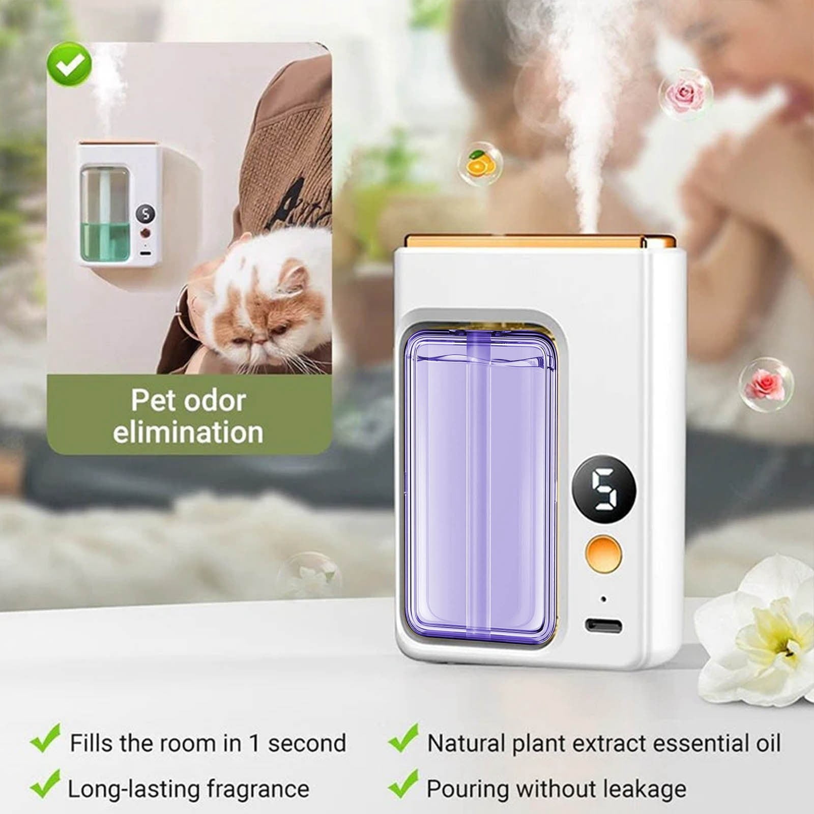 EcoVerve 50ml Automatic Spray Fragrance Machine Household Aromatherapy ...