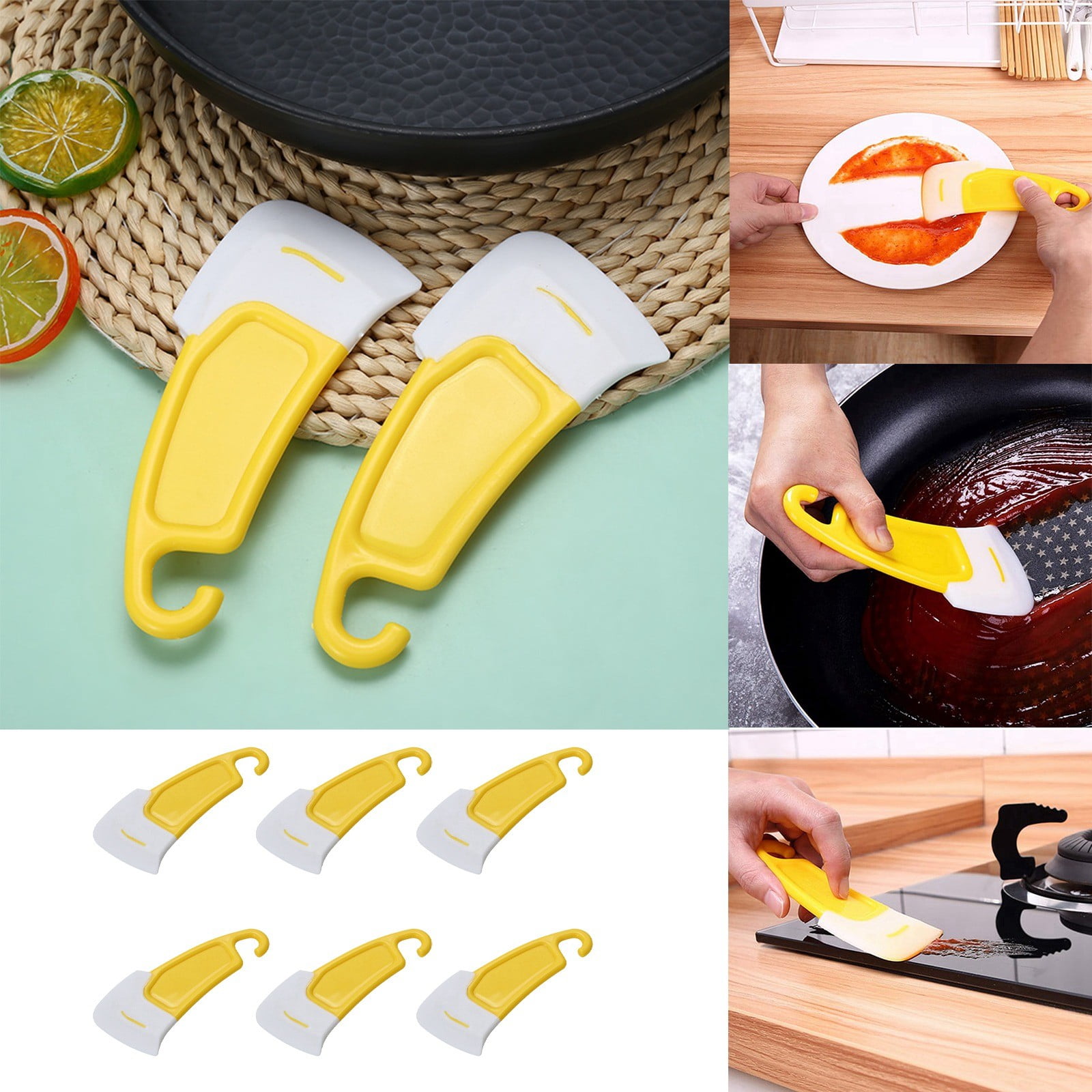 EcoVerve 6PCS Silicone Scraper For Pot Bottom Cleaning High Temperature ...