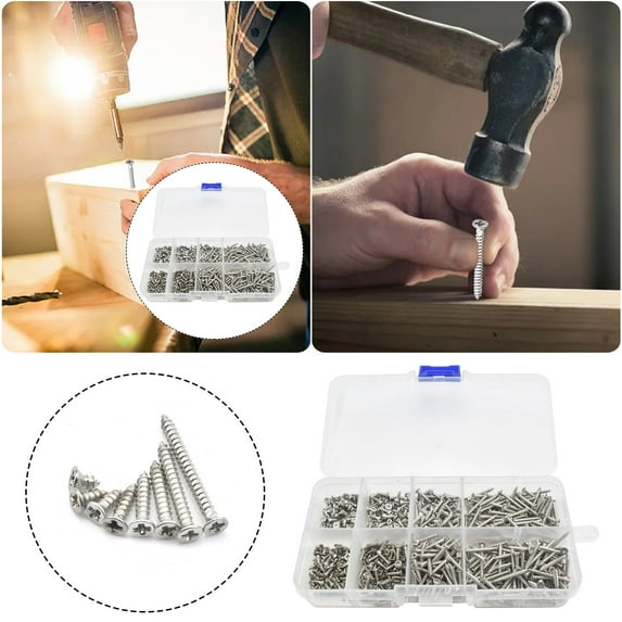 EcoVerve 800 Stainless Steel Screw Sorting Kit Locking Nut Wood Thread ...