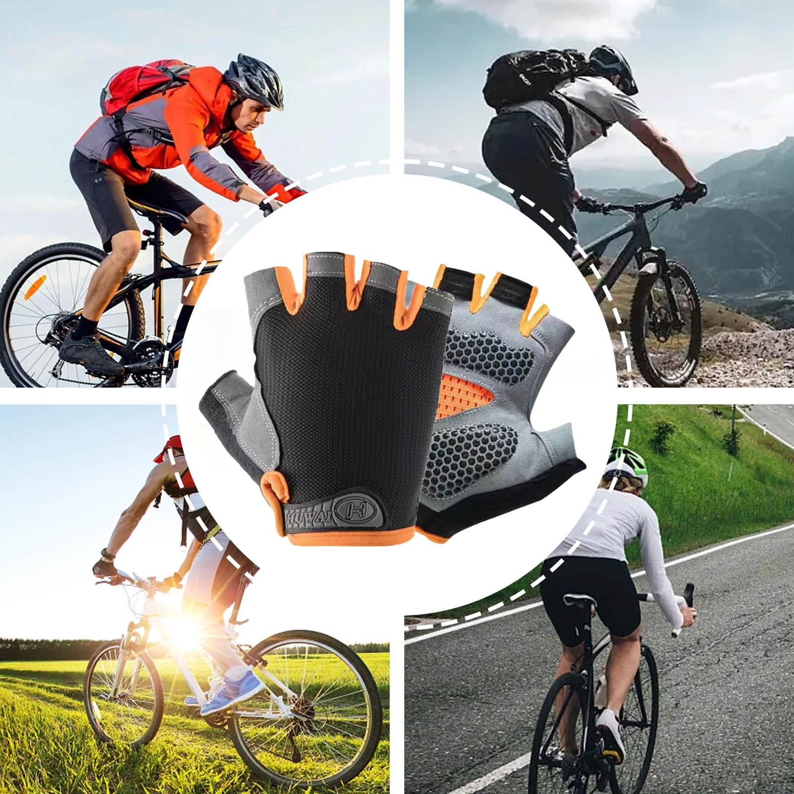 EcoVerve Butterfly Net Half Finger Gloves Spring And Summer Sports Anti ...