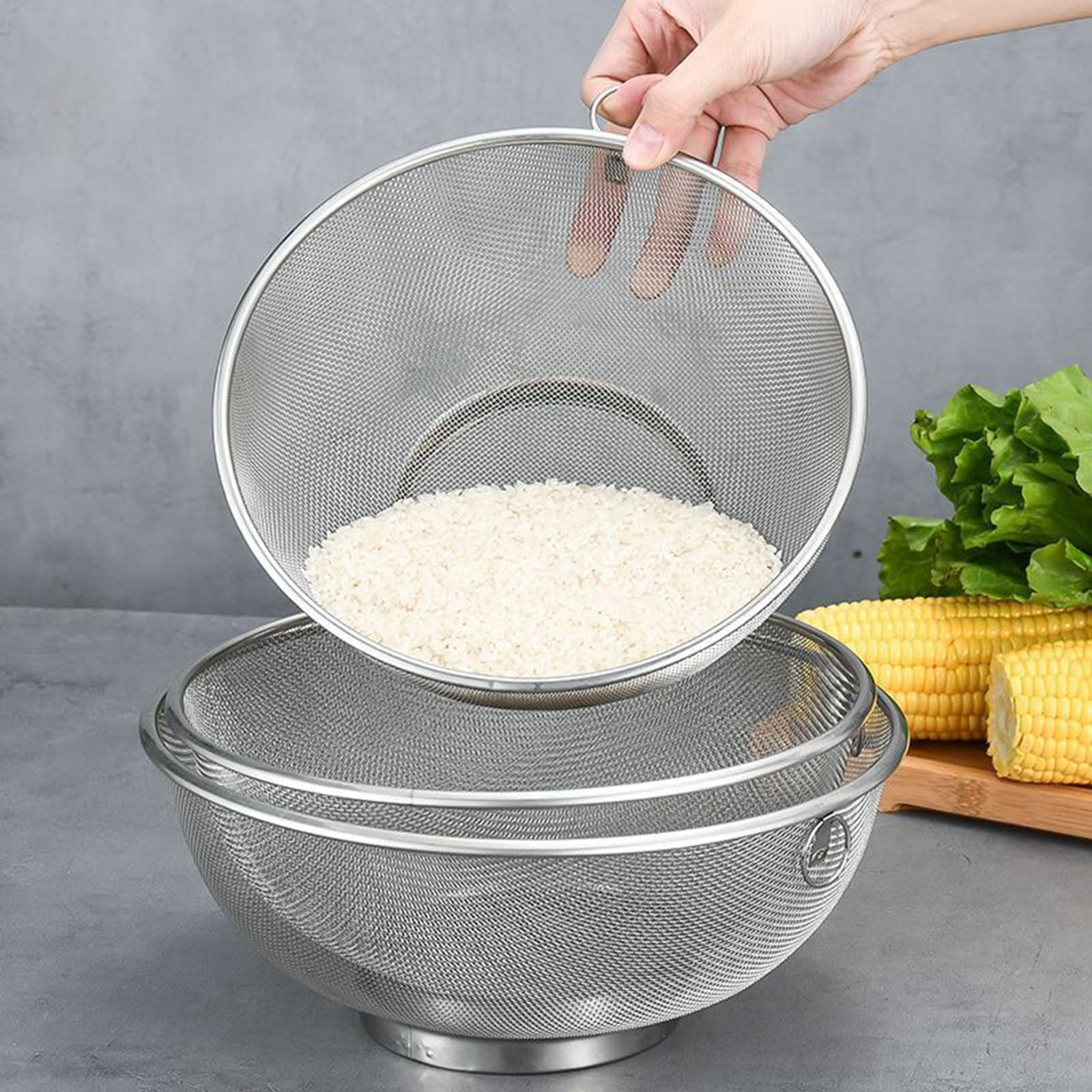 EcoVerve Cabilock Draining Rice Sieve Colander Fruit Drain Basin ...