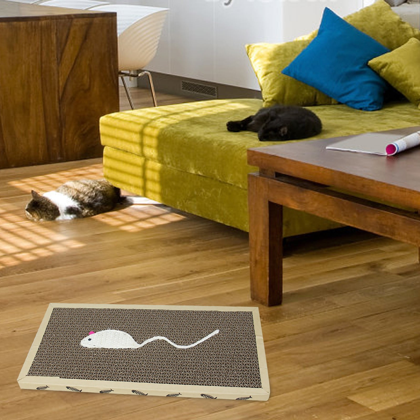 EcoVerve Cardboard Scratcher Pad Scratching Post: Cat Scratch Pad Cat ...