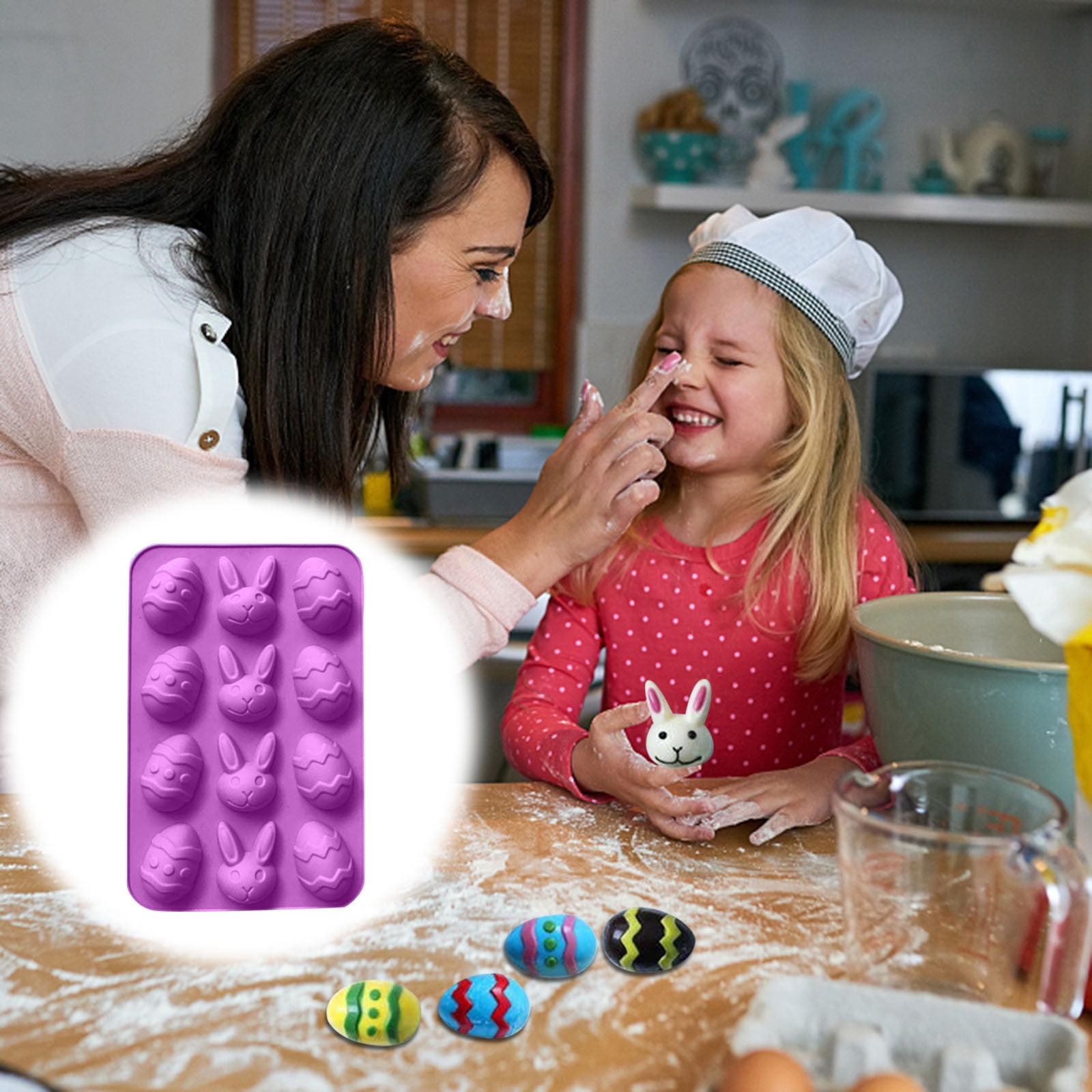 EcoVerve Easter Bunny Eggs DIY Chocolate Cake Baking Tool Silicone ...