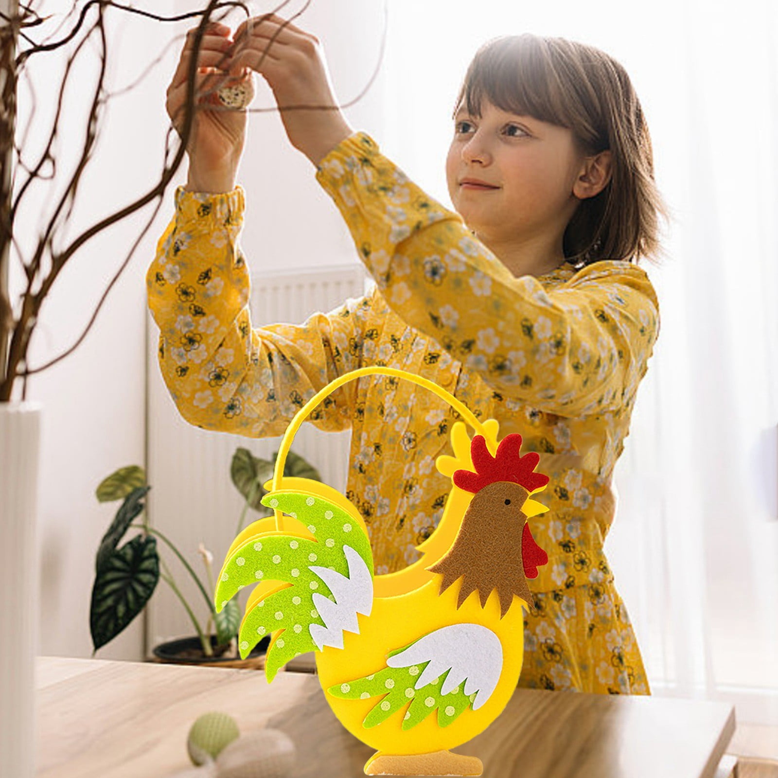 EcoVerve Easter Decoration Colorful Three Rooster Storage Cartoon ...