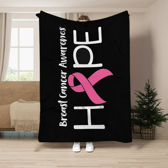EcoVerve Flannel Breast Cancer Gift | Cute Warm Pink Ribbon Blanket ...