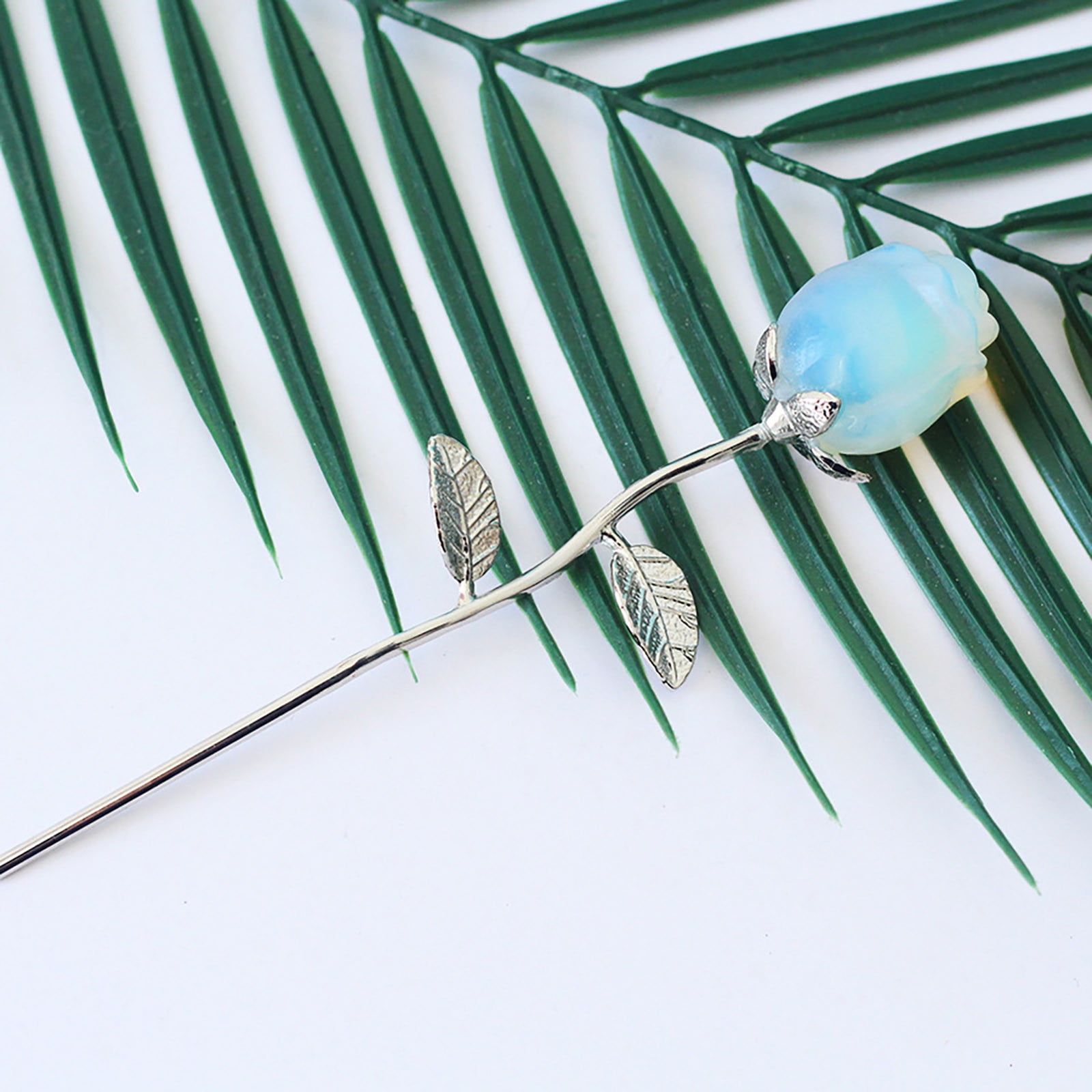 EcoVerve Gem Flower Natural Stone Semi Decoration Jewelry Carved Home ...