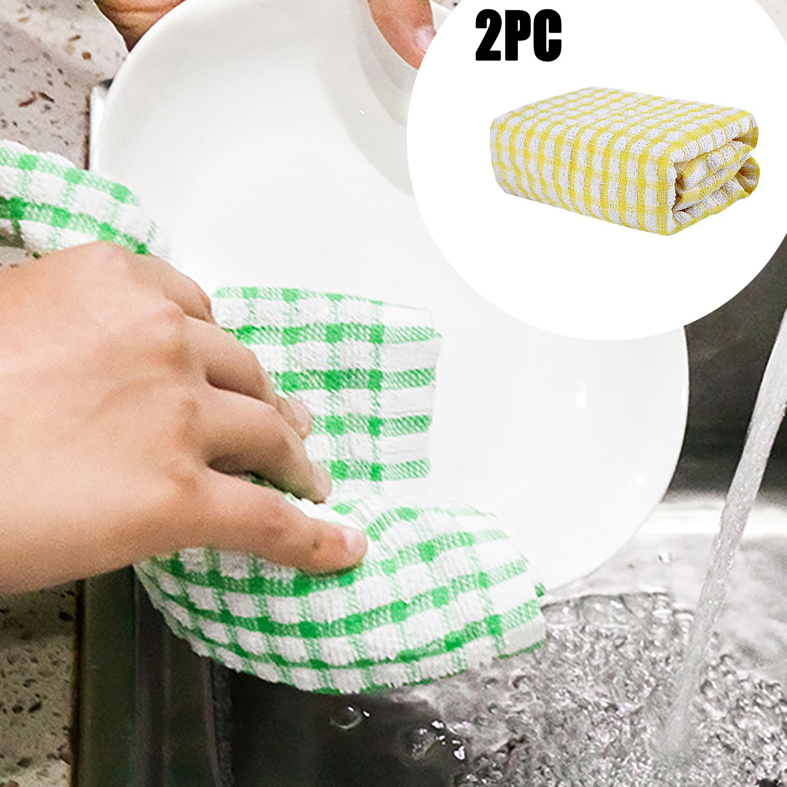 EcoVerve Grid Patterned Cotton Towel Practical And Clean For Kitchen ...