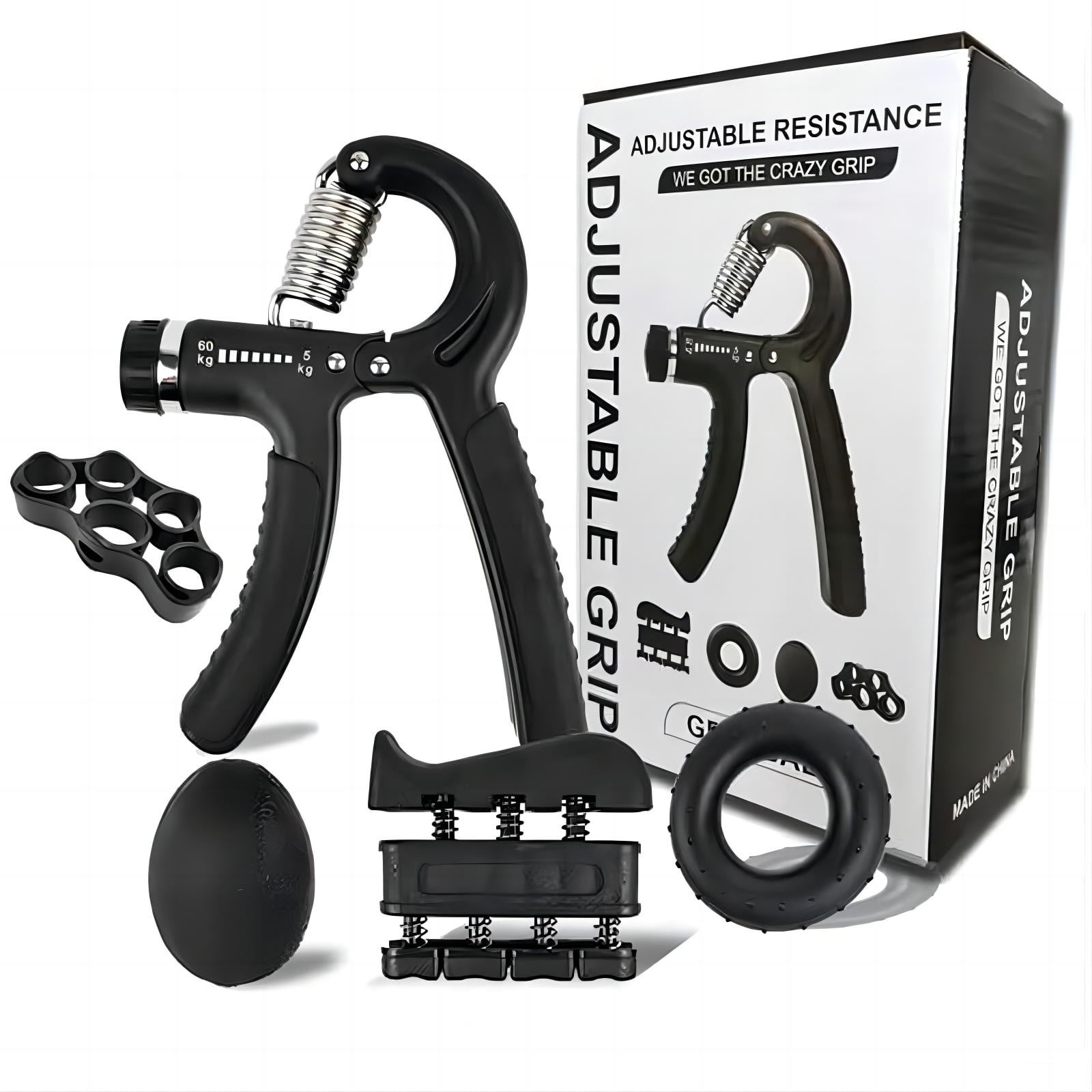 EcoVerve Hand Grip Strengthener Workout Kit 5 Pack Adjustable ...