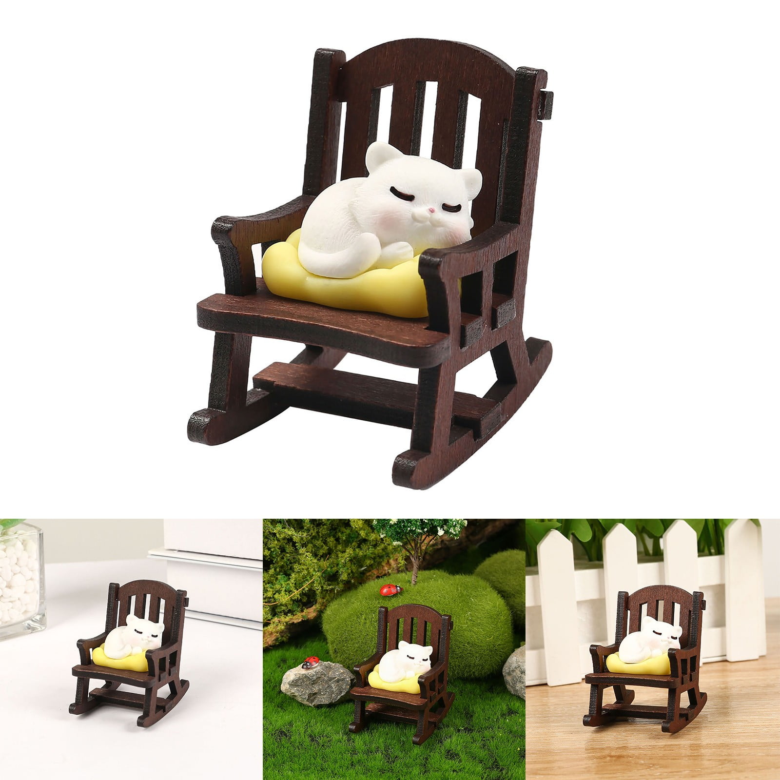 EcoVerve Handmade Wood Carving Cats Wooden Statues Wooden Sculpture ...