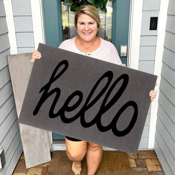 EcoVerve Hello Sign Doormat Welcome Mat Funny Cute Doormat Door Mat ...