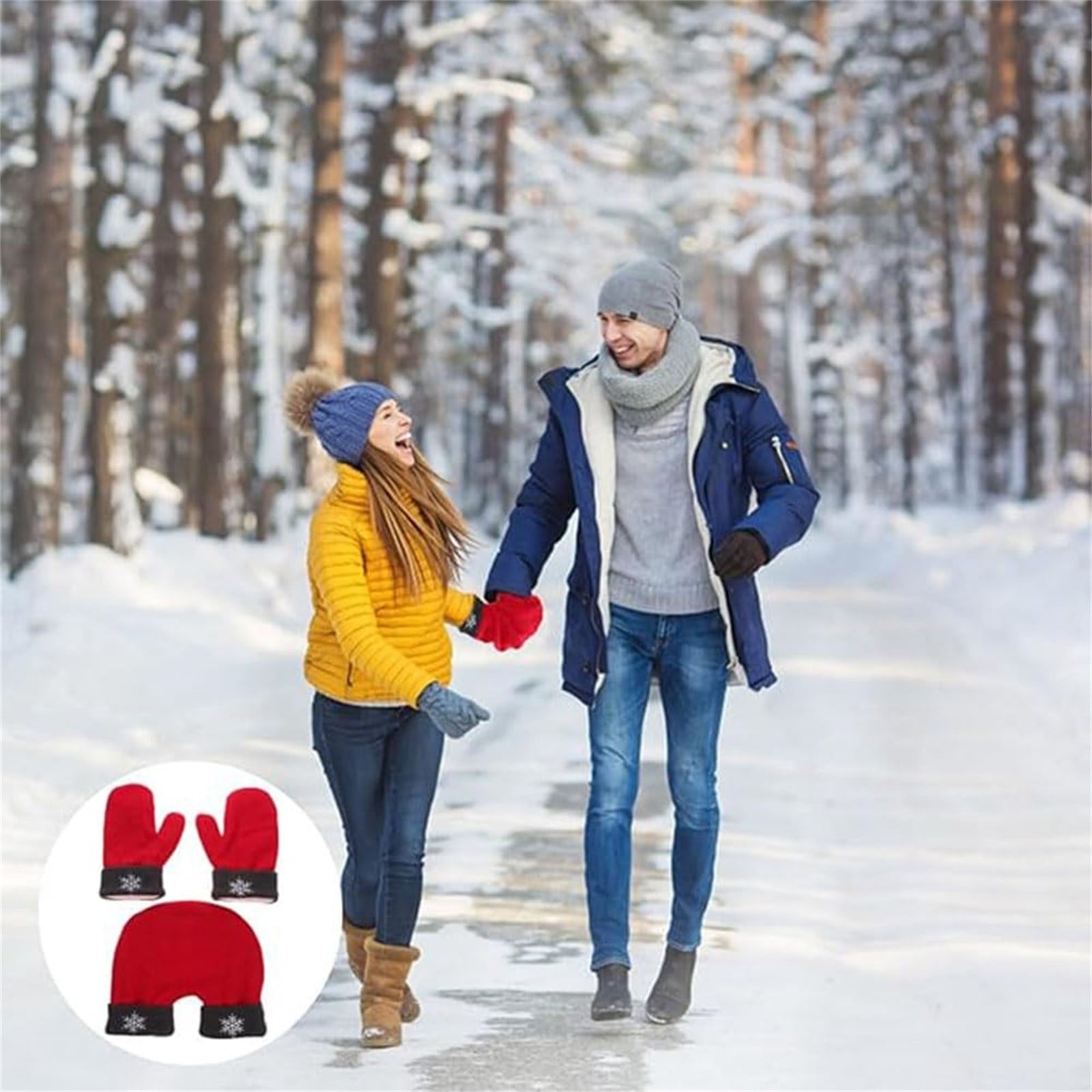 EcoVerve Holding Hands Gloves 2 Person Mittens For Friendship Lovers ...