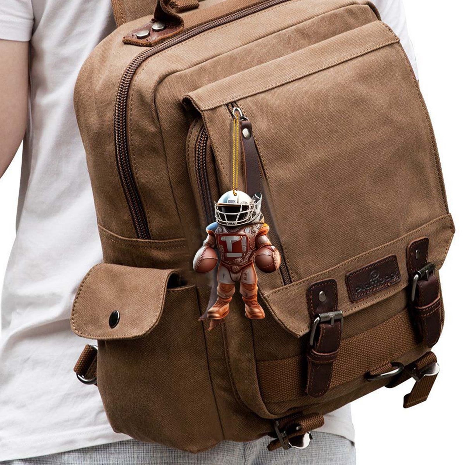 EcoVerve Interesting Cartoon Super Wrist Style Rugby Player Acrylic Key ...