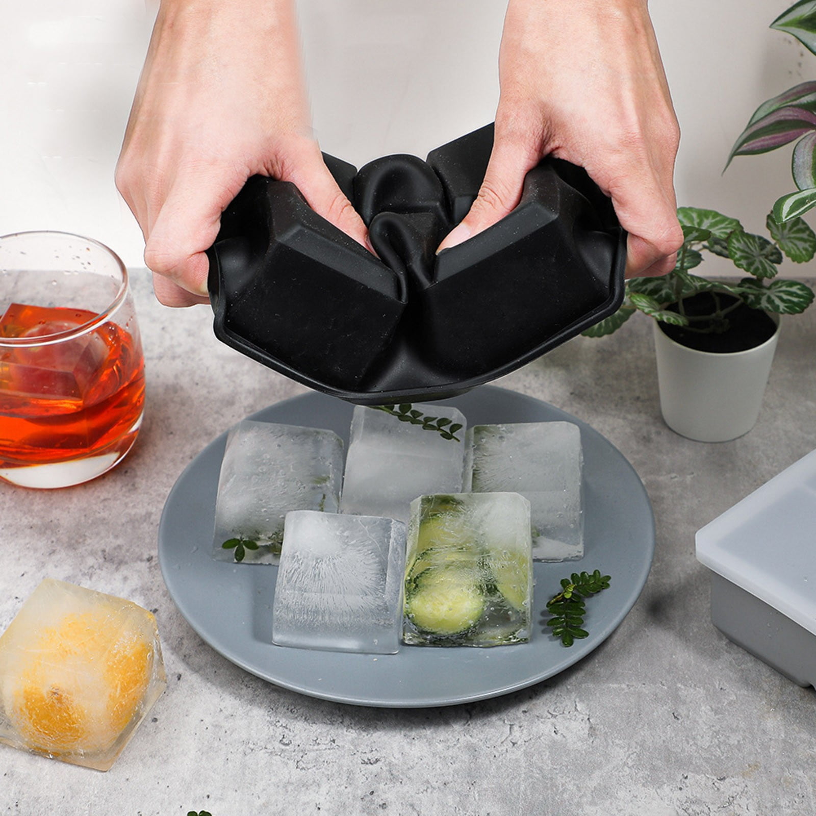 EcoVerve Large Ice Cube Tray For Whiskey: Big Square Ice Cube Maker For ...