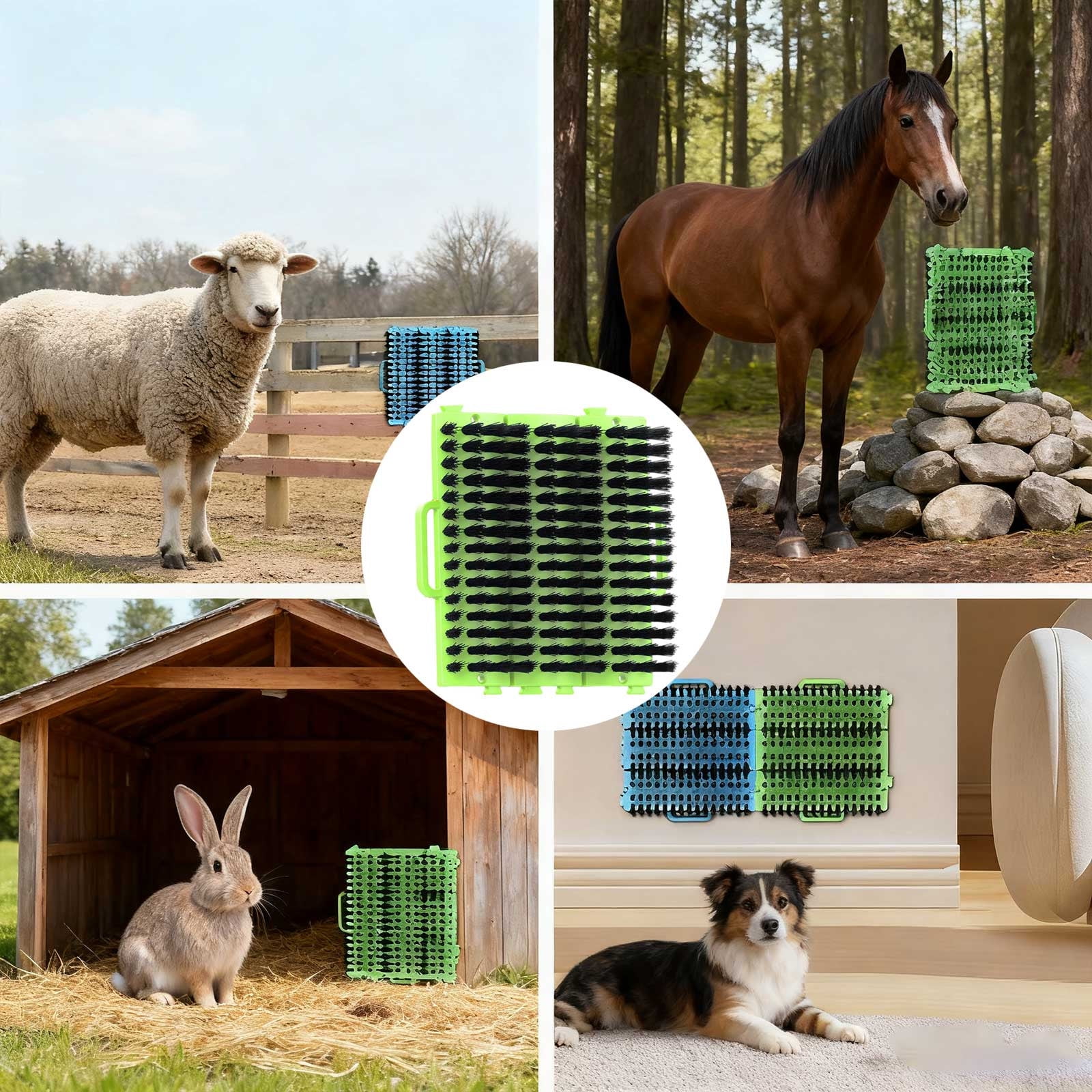 EcoVerve Large Sized Scratcher Cat And Massager Horse Brush Massager ...