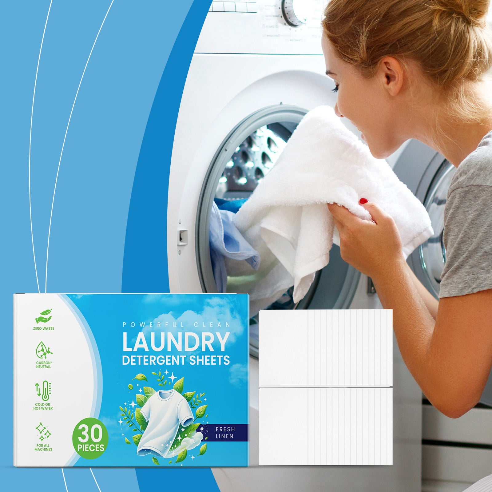 EcoVerve Laundry Sheet Clean Water Low Foam Laundry Laundry Paper（10ml ...