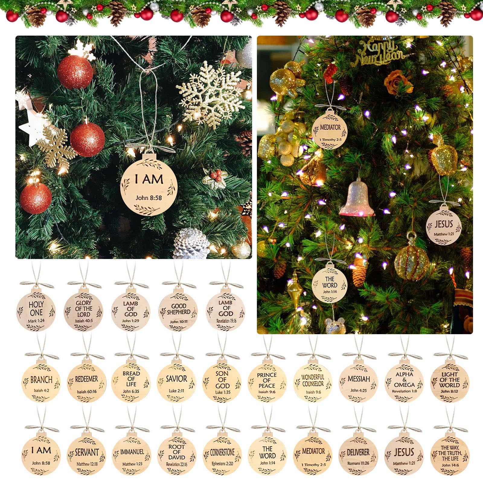 EcoVerve Names Of Advent Ornament Set Christmas Advent DIY Advent ...
