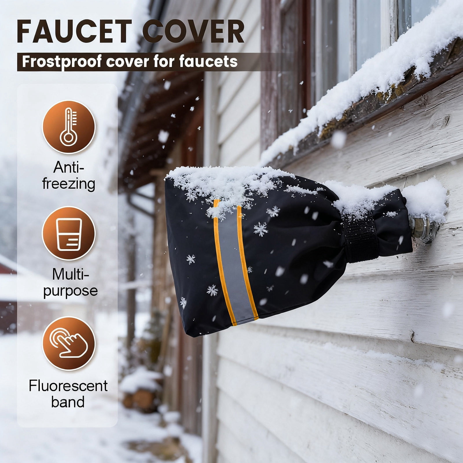 EcoVerve Outdoor Faucet Covers For Winter 9.8" X 6.3" Insulated Spigot ...
